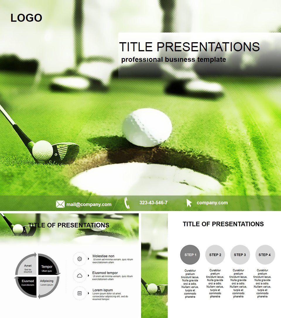 Golf Course PowerPoint Template for Presentation