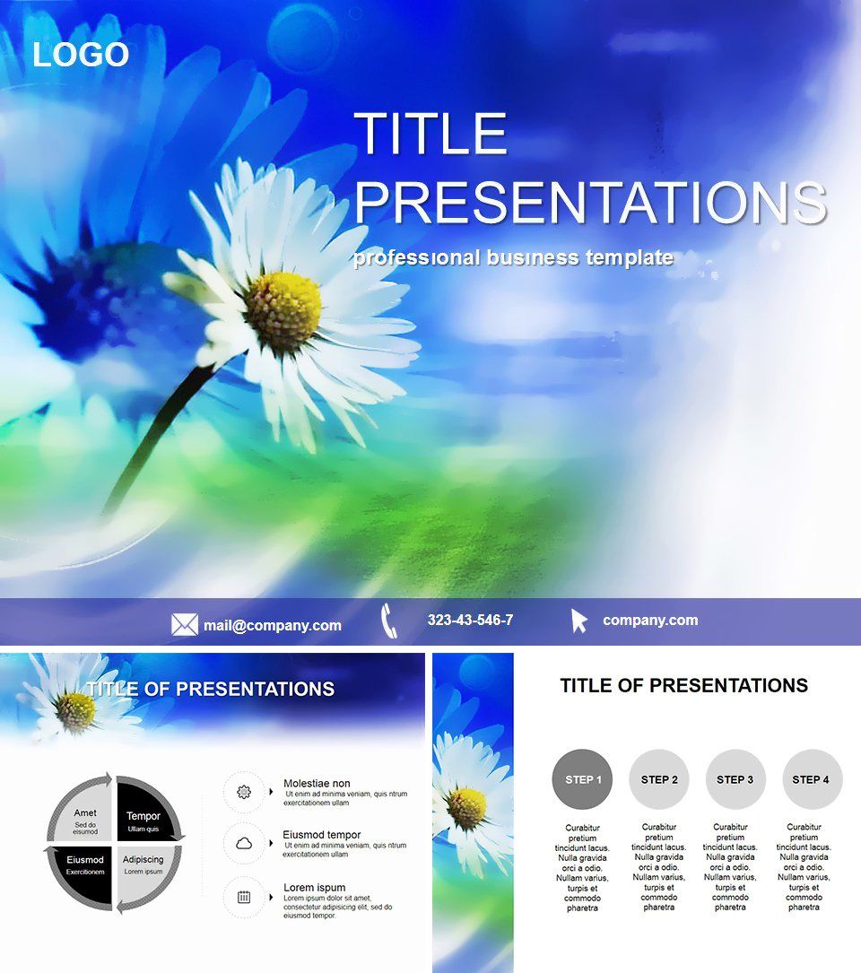 Wild flower PowerPoint Template for Presentation