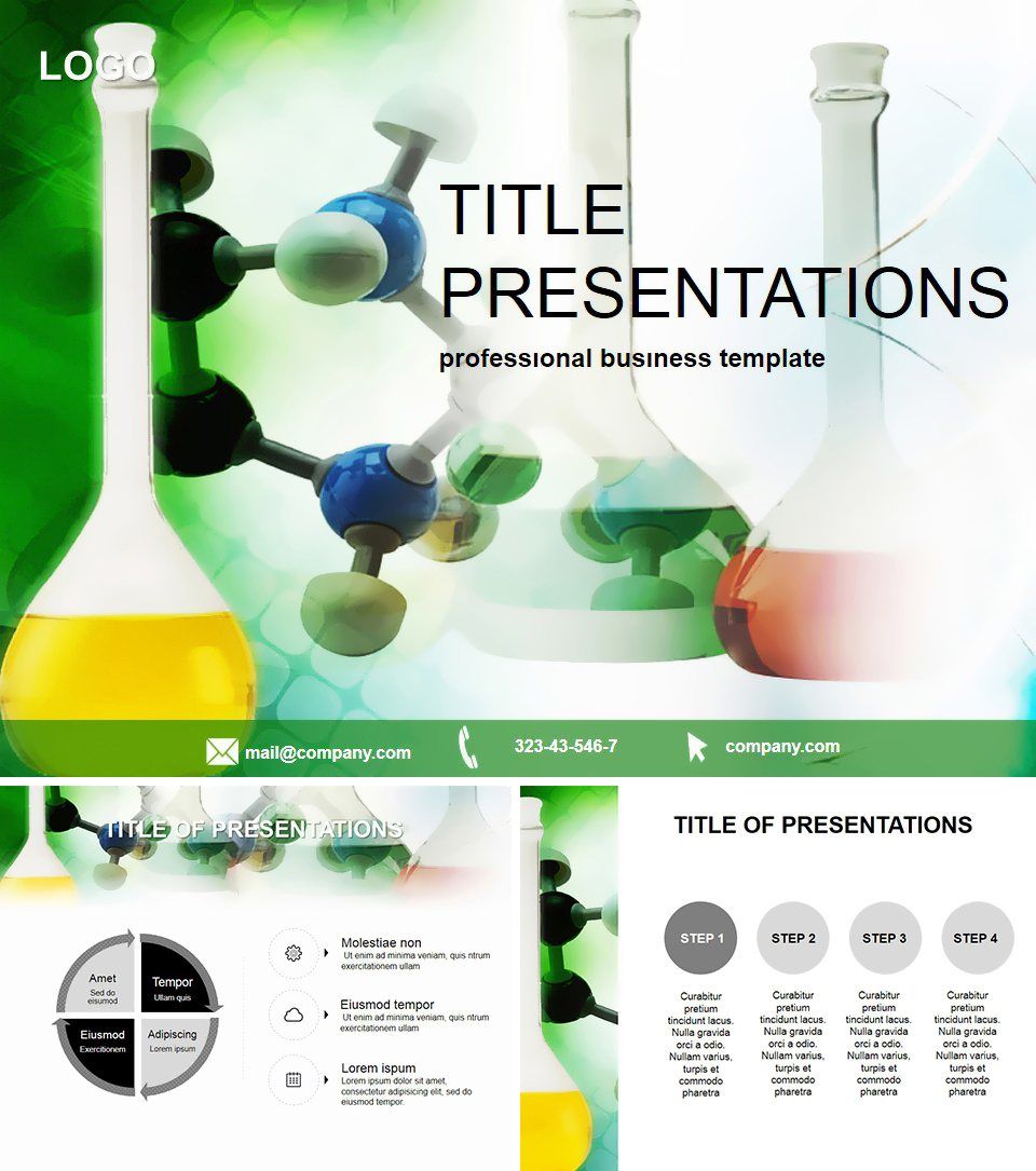 Chemical bulb for Laboratories: Chemistry PowerPoint Templates