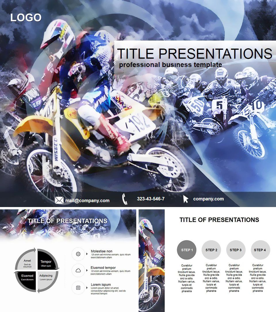Sports competitions on motorcycles PowerPoint Template | ImagineLayout.com