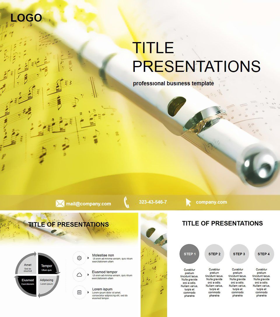 Flute and Music PowerPoint Template: Presentation