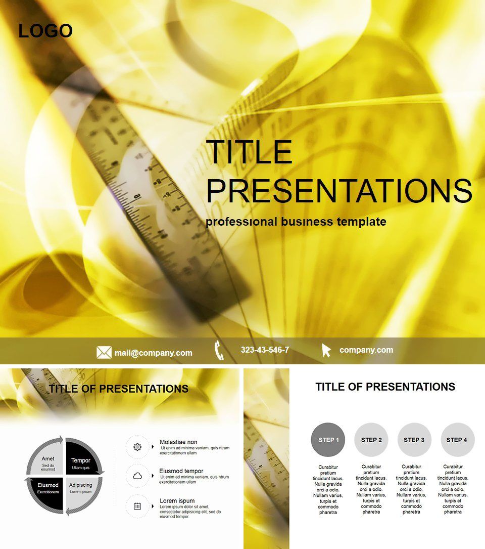 Architecture Drawing Ruler PowerPoint Template