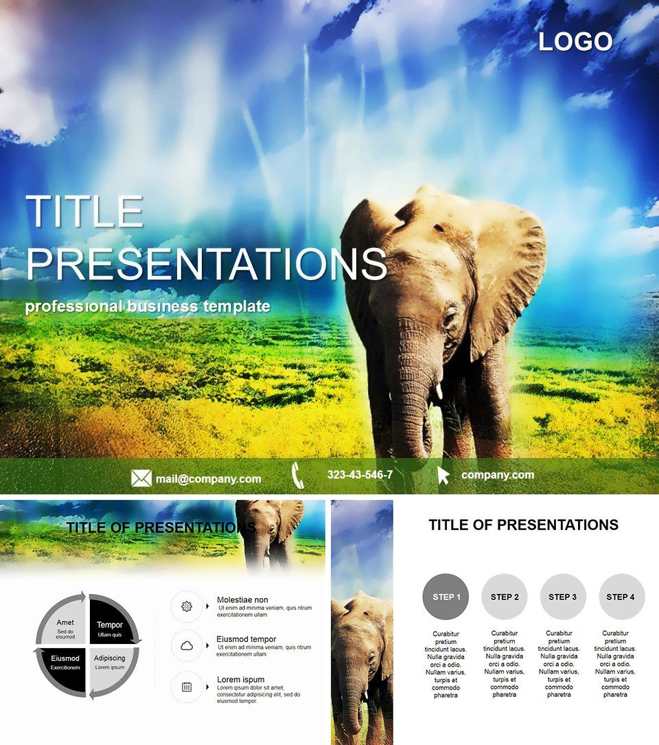 Stunning Elephant Sanctuary PowerPoint Template