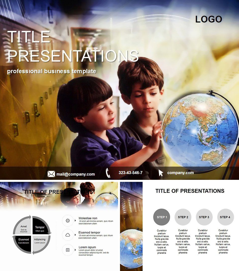 Learn Globe world PowerPoint templates