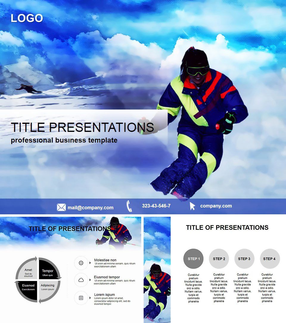 Ski Vacation PowerPoint Template Essentials