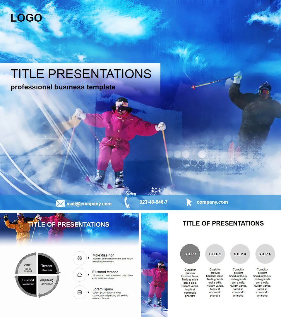 Ski Adrenaline PowerPoint Template Thrills