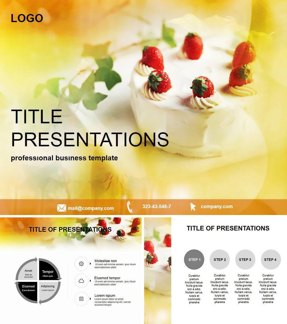 Cake Dessert Celebration PowerPoint Template