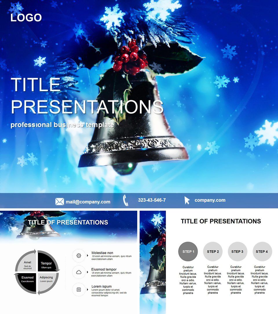 Holiday: Christmas Bell PowerPoint Template for presentation