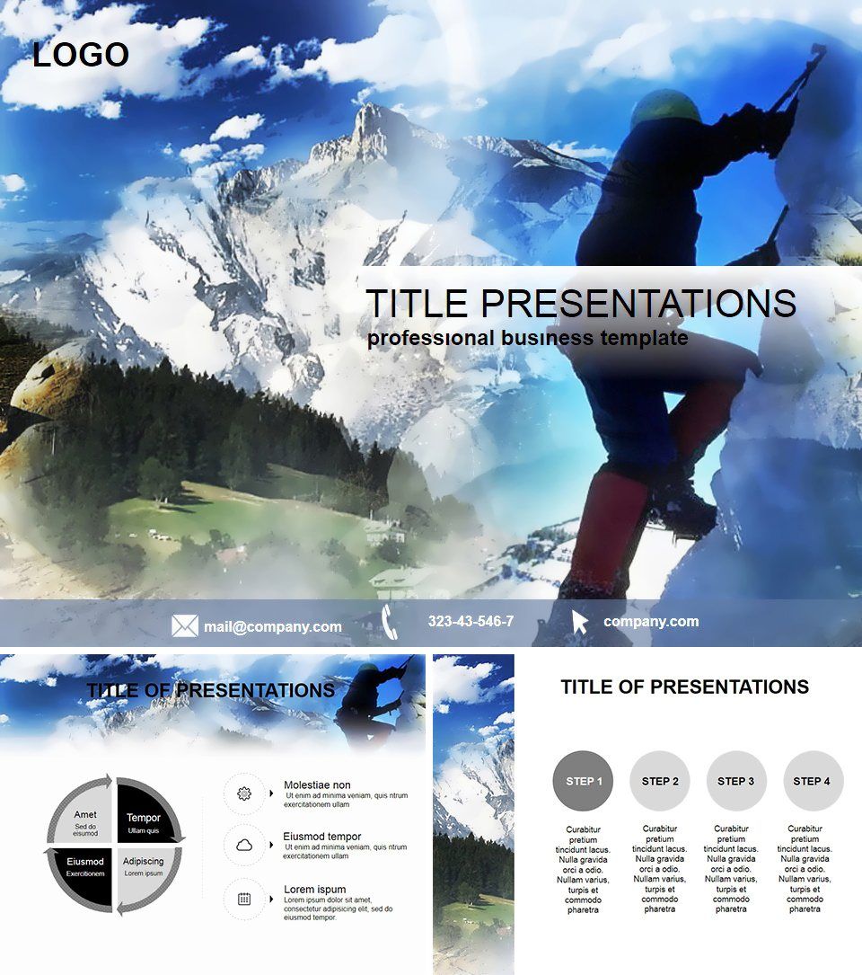 Mountain Climbing Sports PowerPoint Templates for Presentation