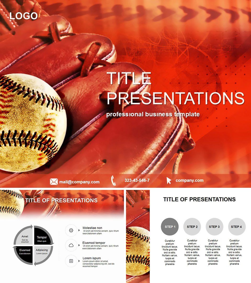 Baseball Games PowerPoint Template - Sport Presentation
