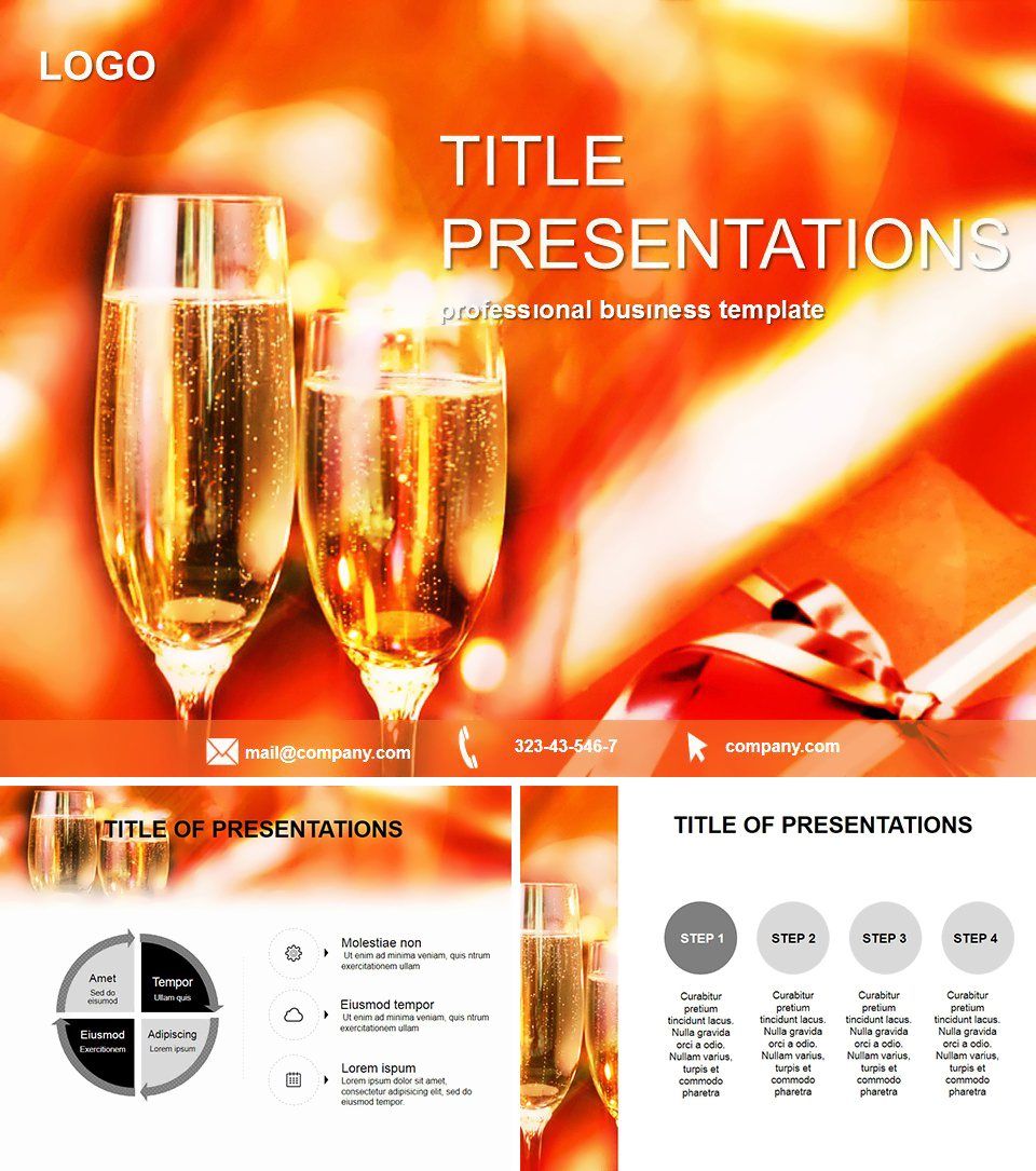 Holiday Champagne PowerPoint Template