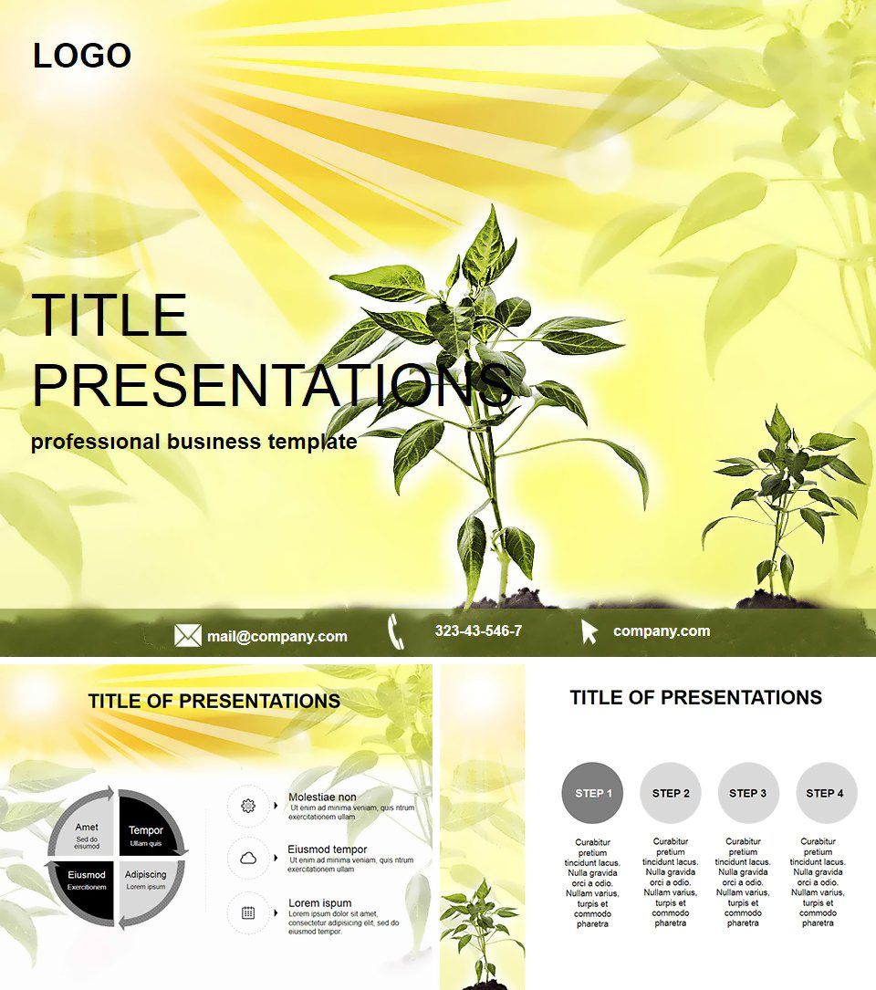 Growing Plants Botany PowerPoint Template