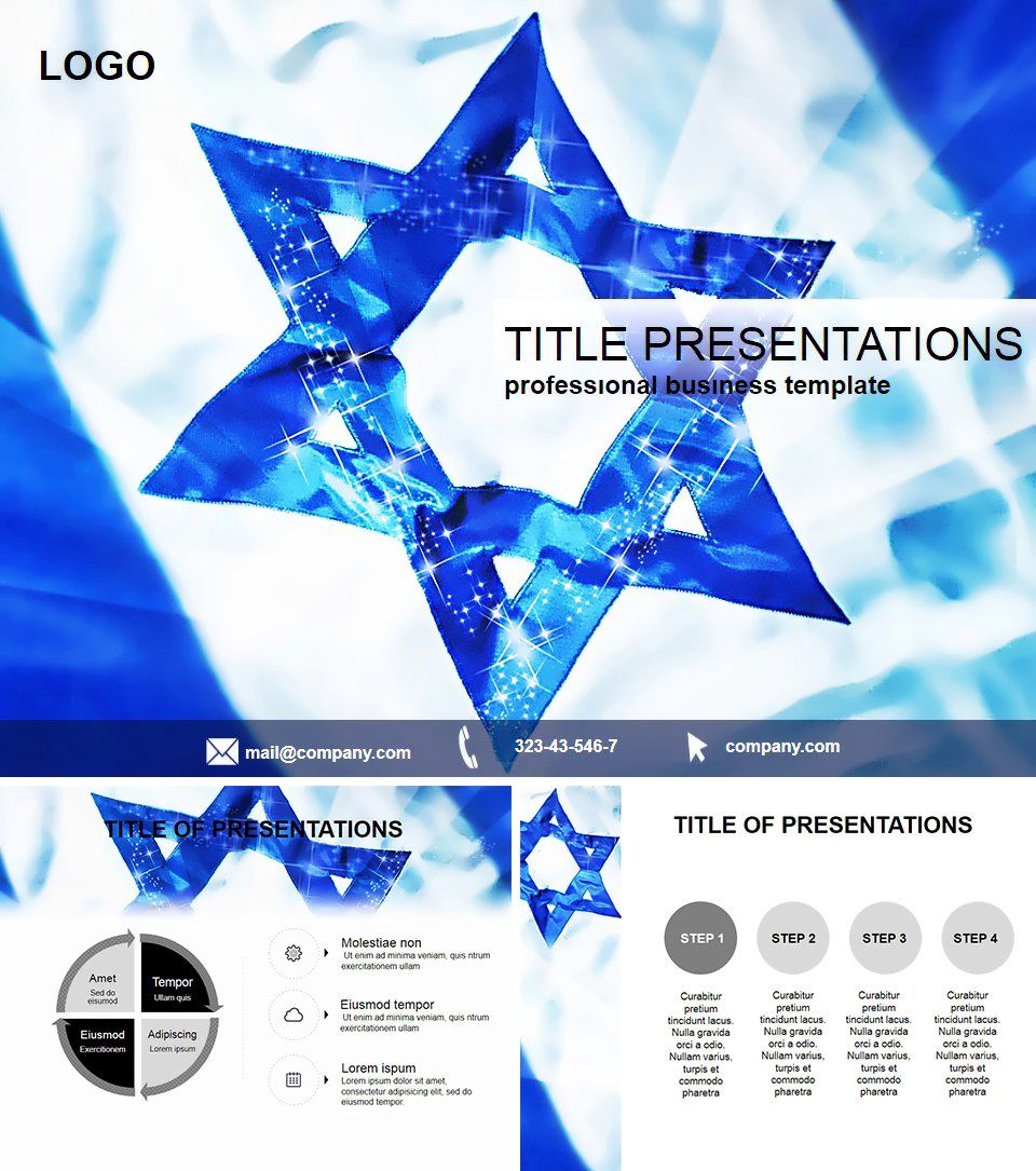 Flag of Israel PowerPoint Template