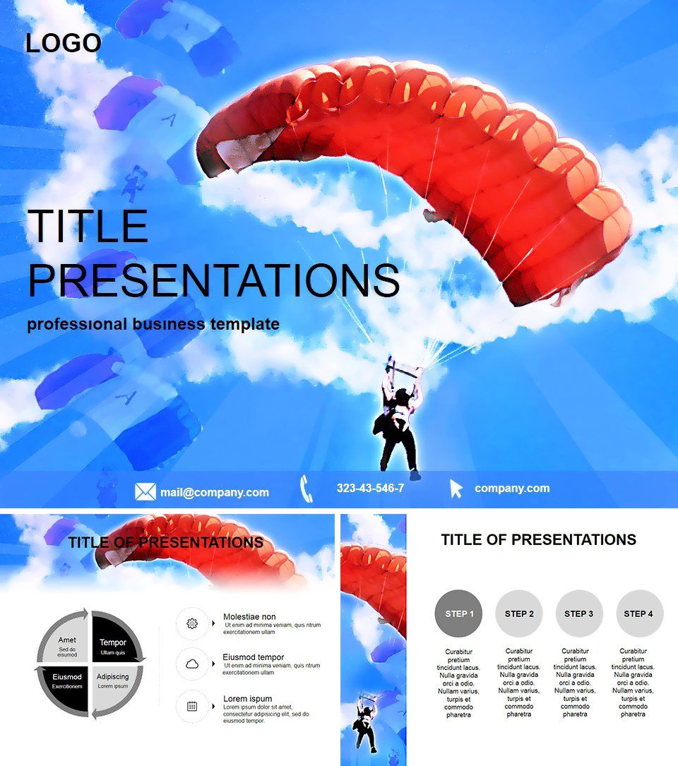 Skydiving Adventures PowerPoint Template | Adventure Sports Presentation
