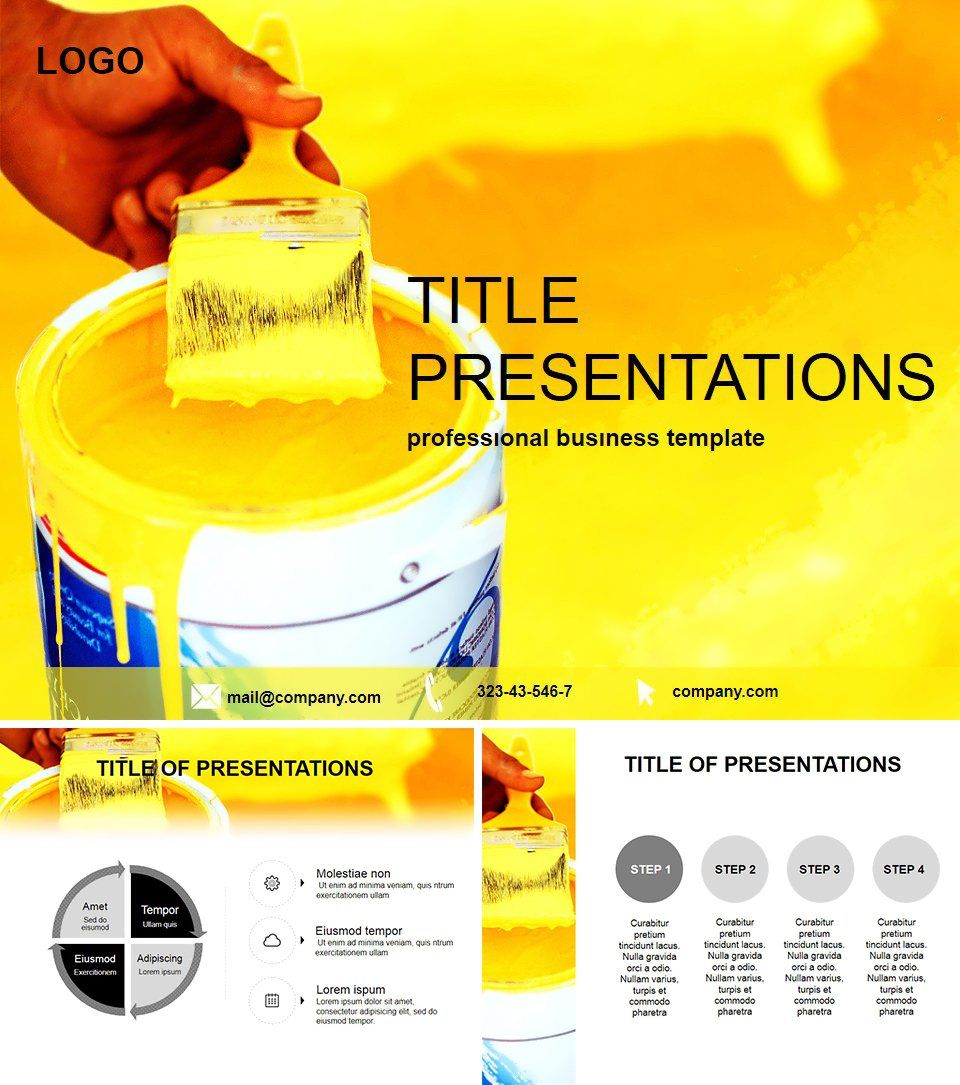 Yellow paint PowerPoint Template