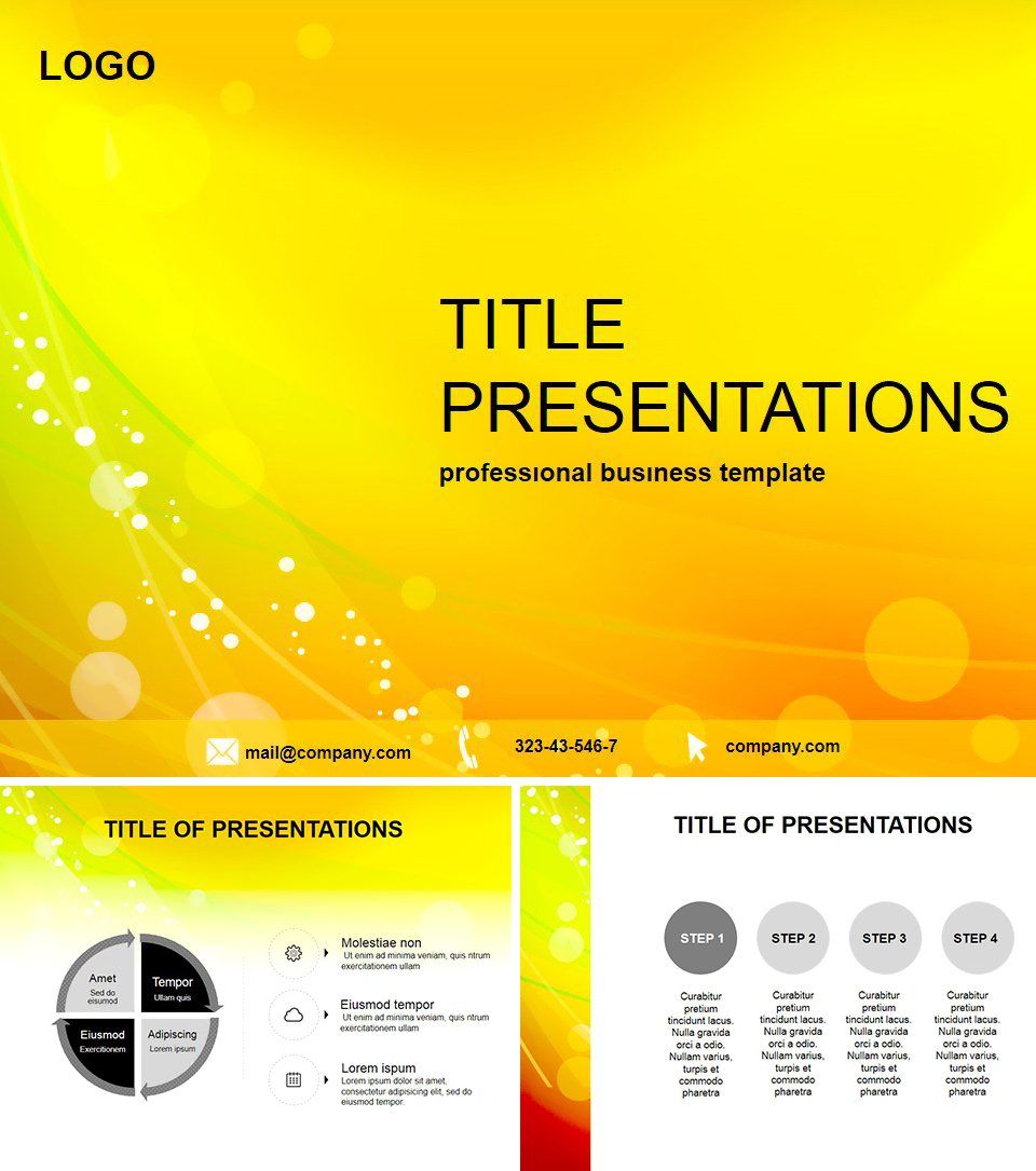 Yellow Glitter PowerPoint Template Sparkle