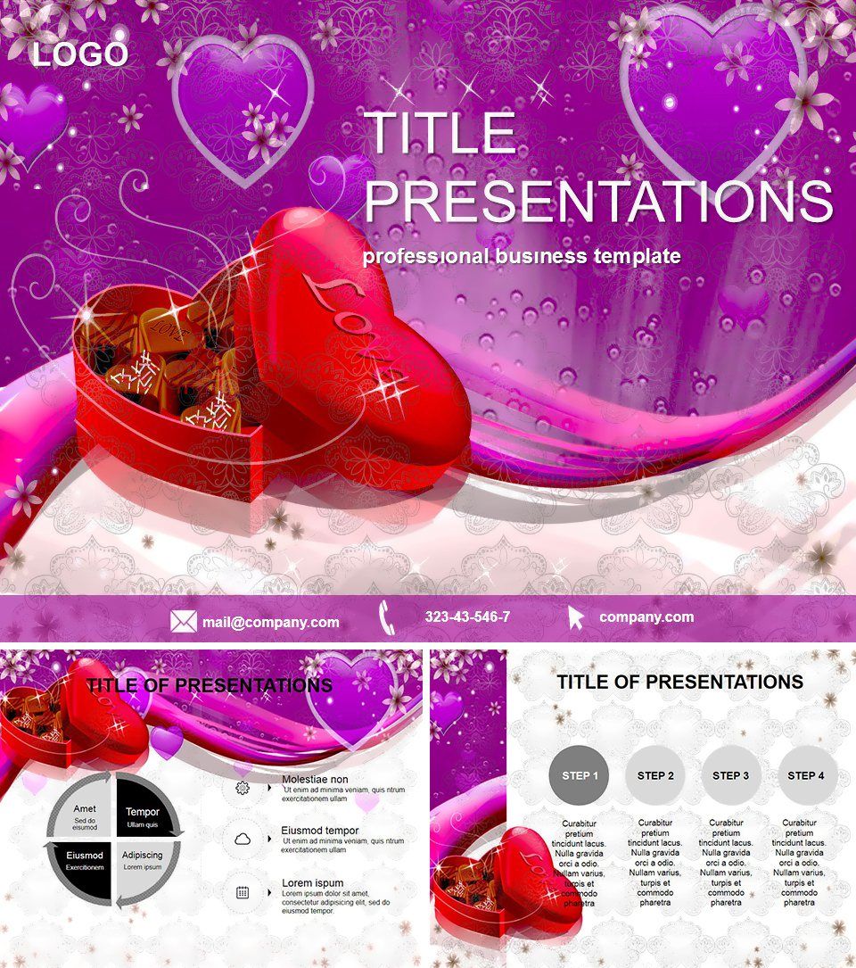 Red Heart Love PowerPoint Template