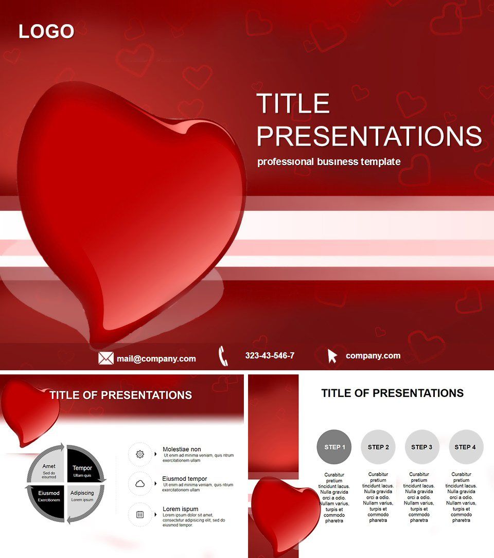 Valentines Heart of Love PowerPoint Template | Romantic Presentation