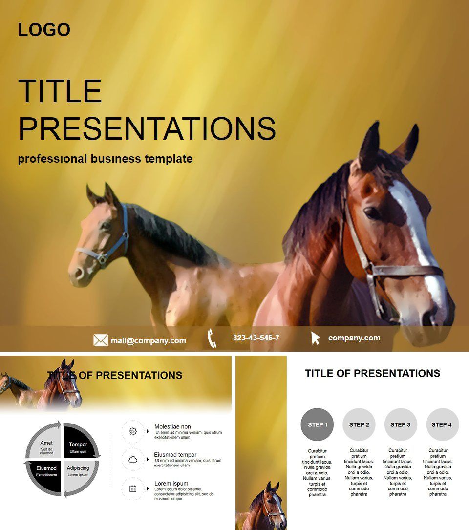 Horses template: PowerPoint template