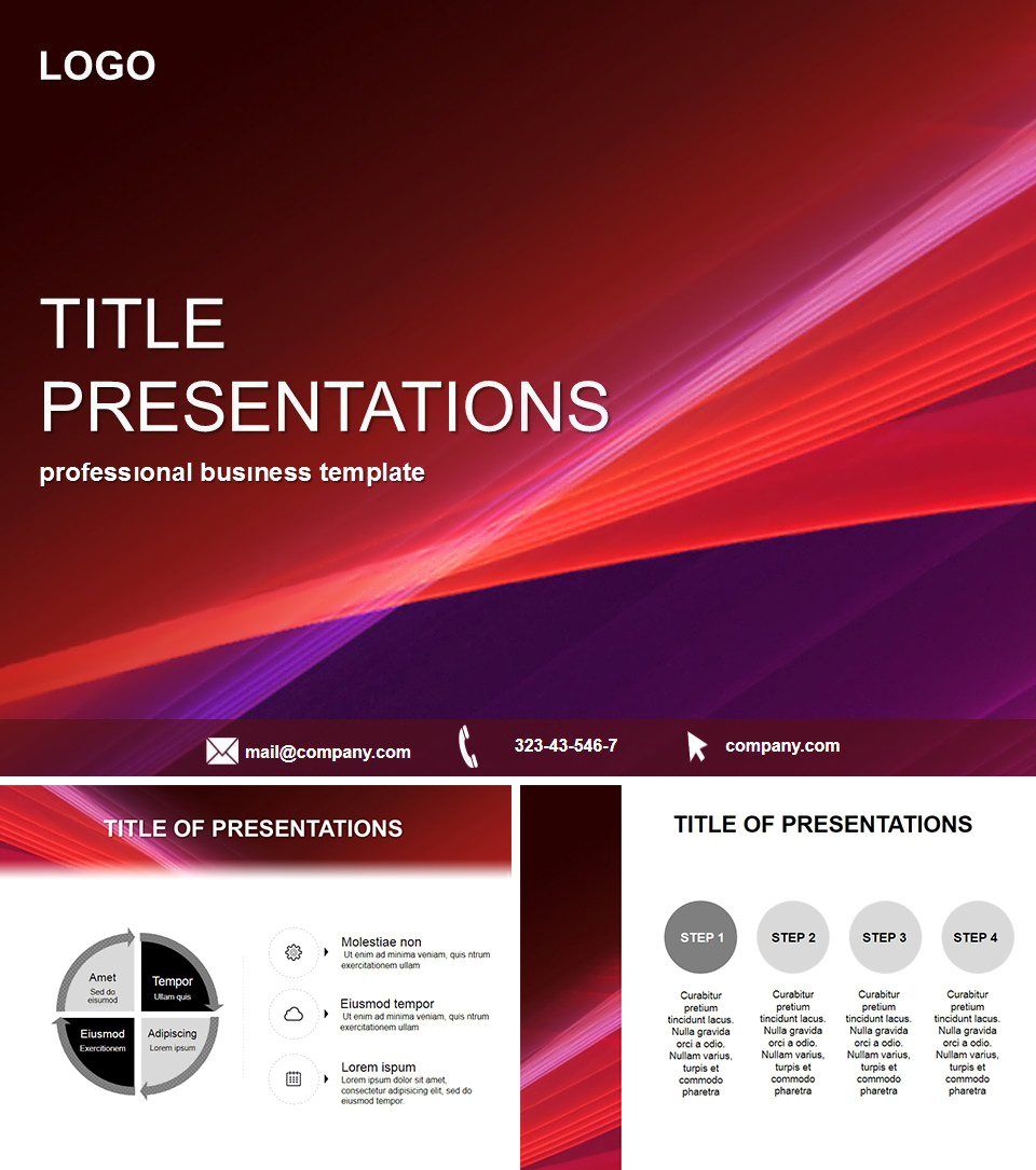Abstract Red Conversion PowerPoint Template