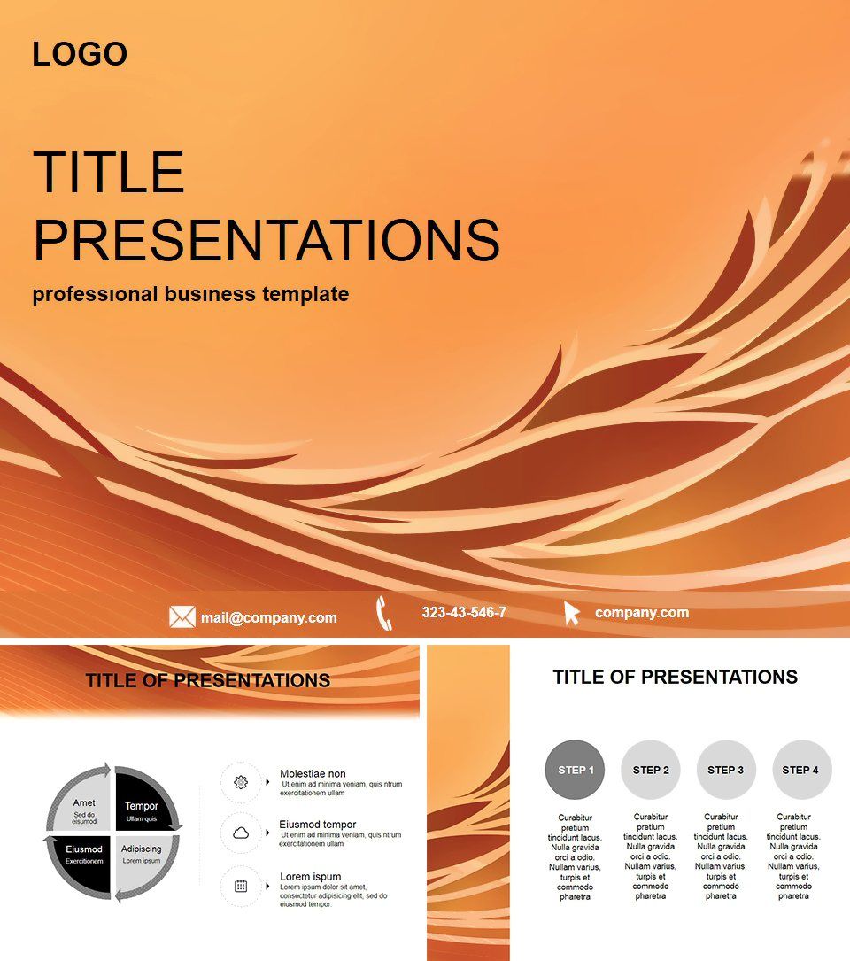 Stylish Orange Ornament PowerPoint Template