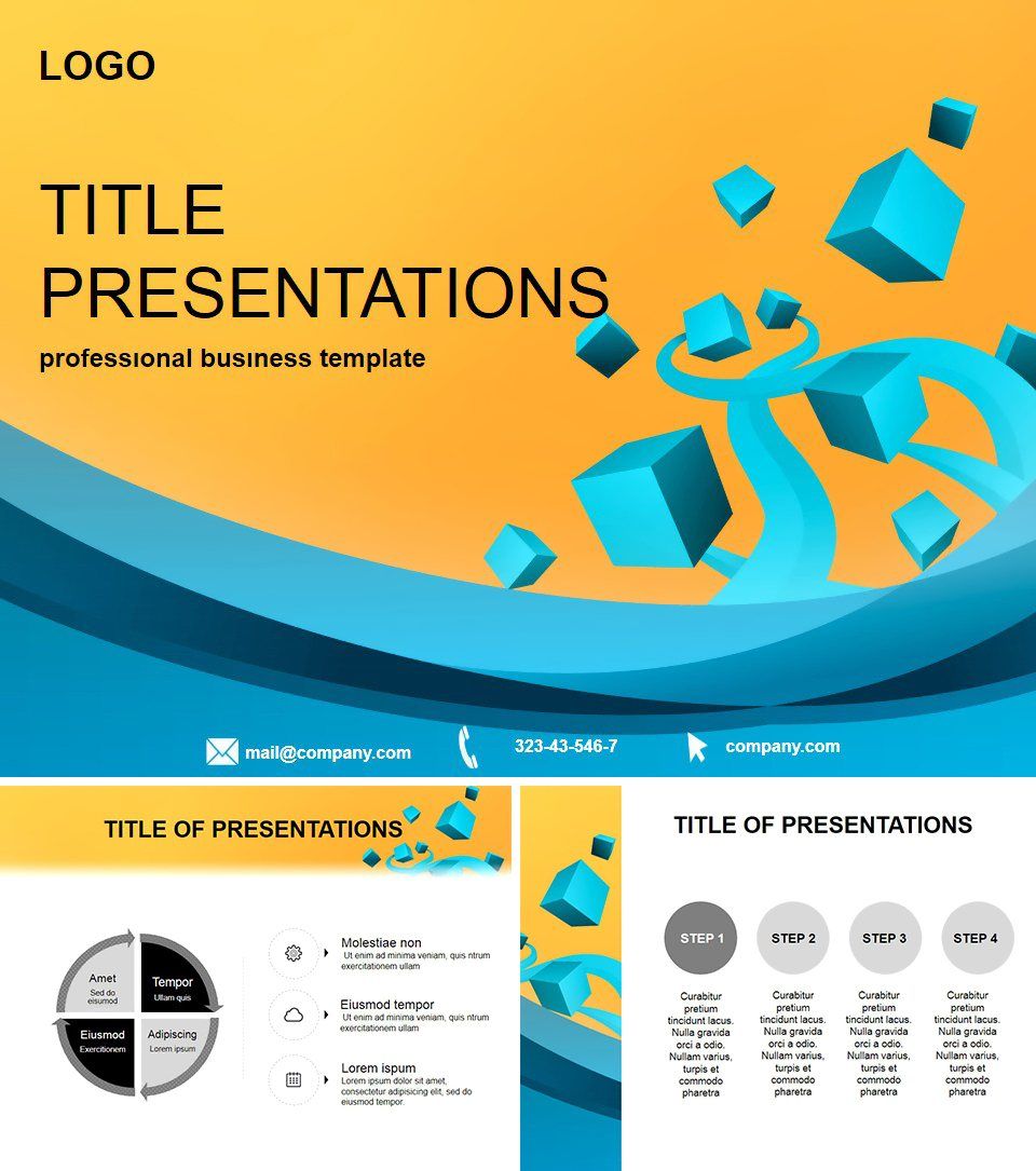 Blue Cubes Professional PowerPoint Slides