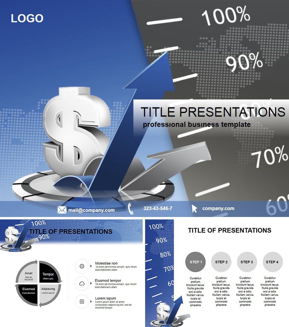 Presentation Business Dollar Exchange Rates PowerPoint template