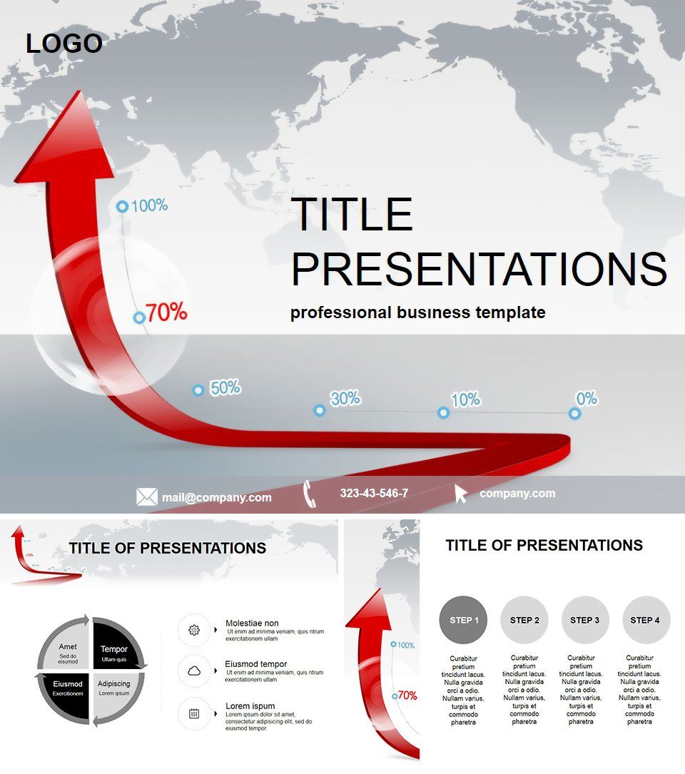 Growth Chart PowerPoint for Business Reports