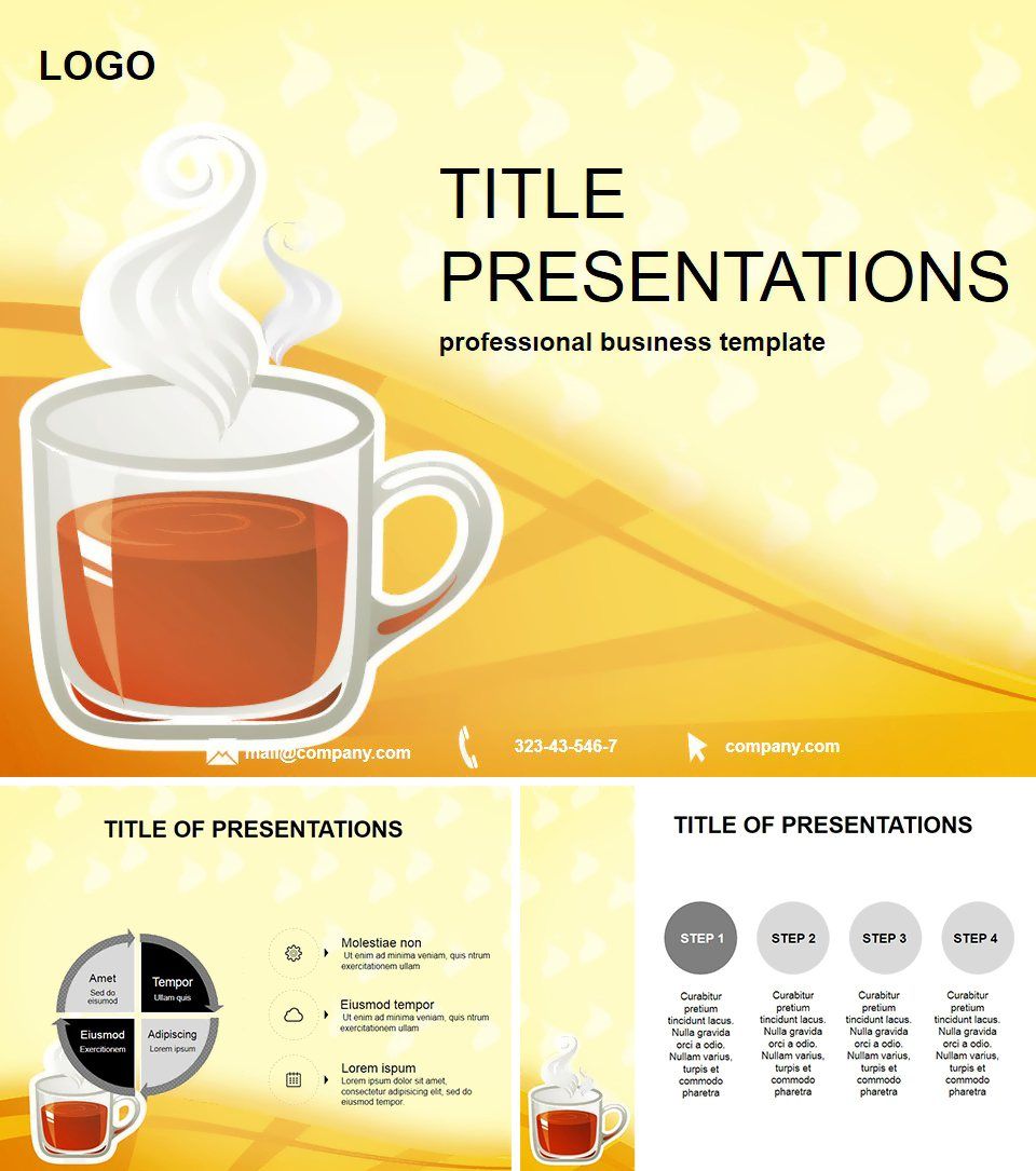 Cozy Cup of Tea PowerPoint Template for Pitches