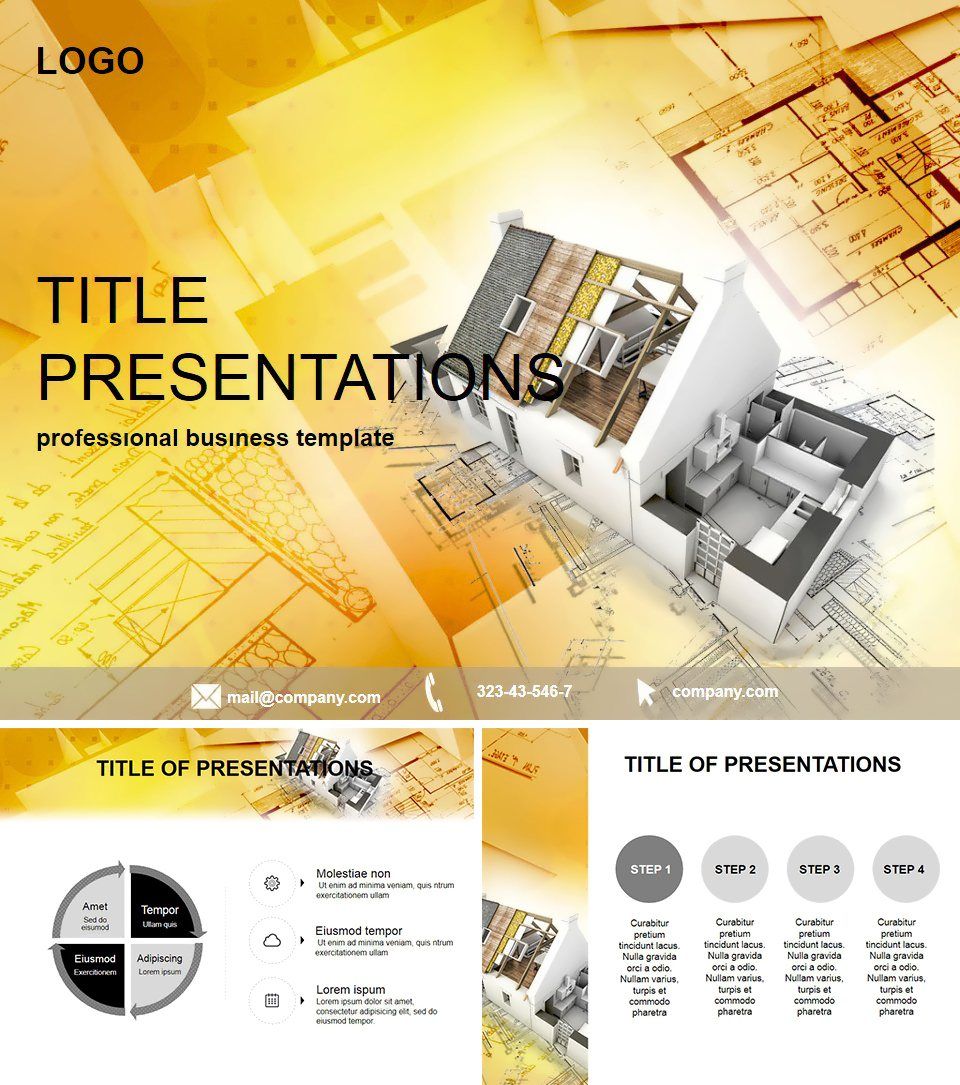 Architectural House Plans PPT Template