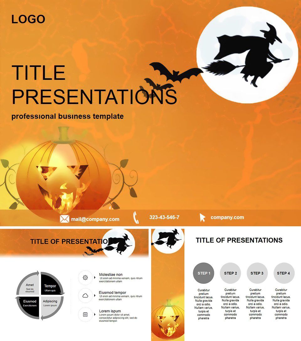 Dynamic Flying Witch PowerPoint Design Kit