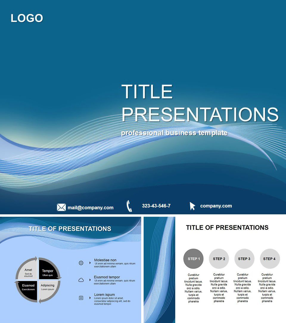Blue Wavy PowerPoint templates