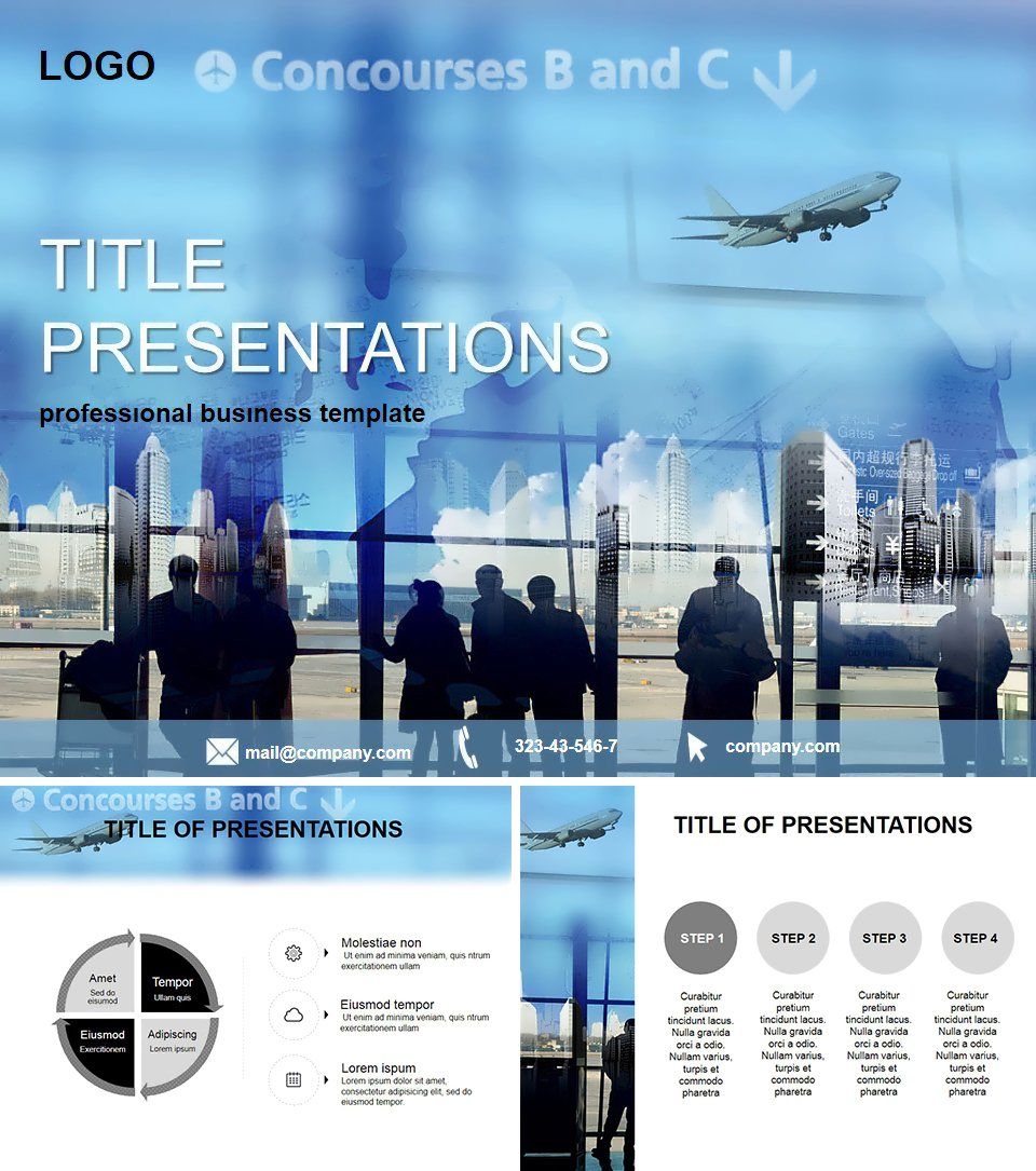 Airport and Passengers PowerPoint templates