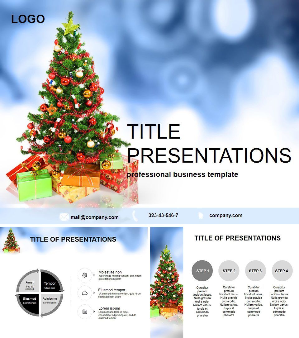 Gifts and Christmas Tree PowerPoint Templates