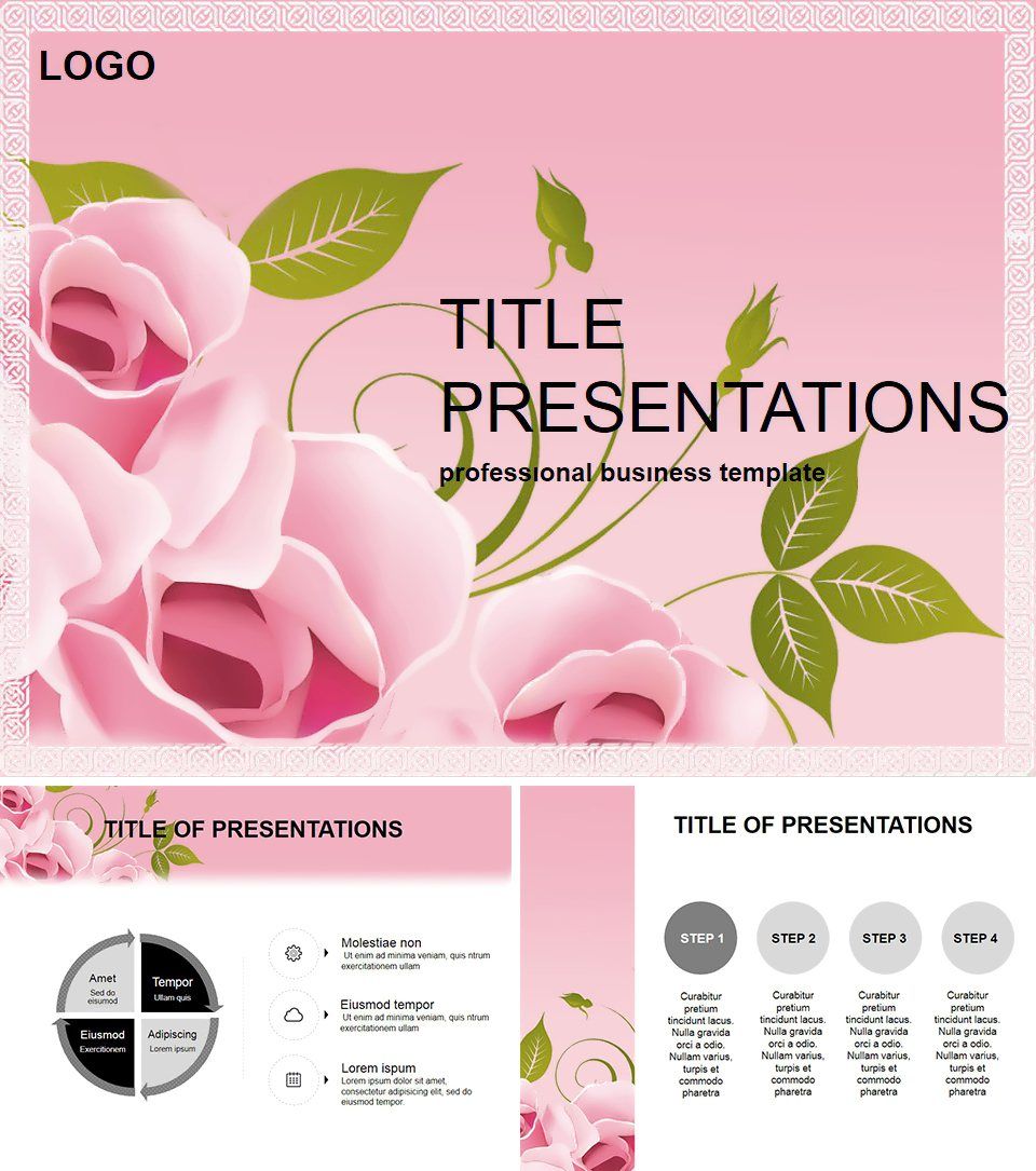 Elegant Free Rose Greetings PowerPoint Deck
