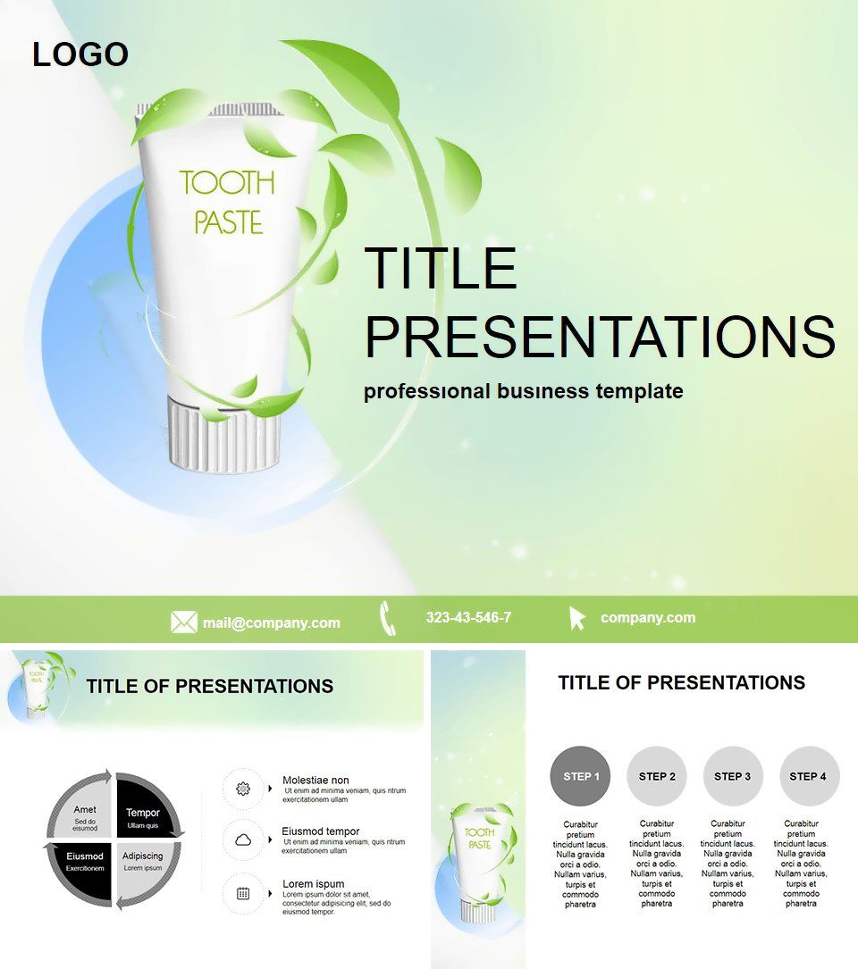 Toothpaste PowerPoint Templates for Oral Care