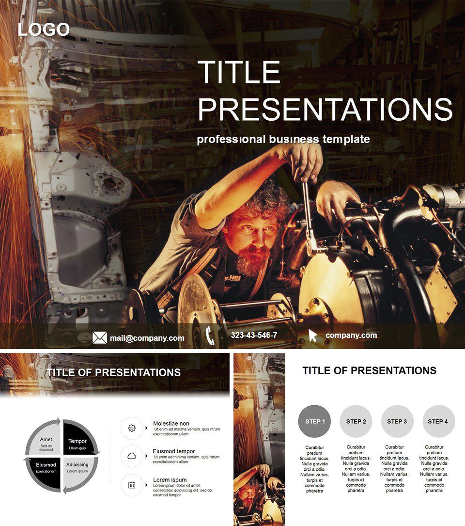 Mechanic at work PowerPoint templates