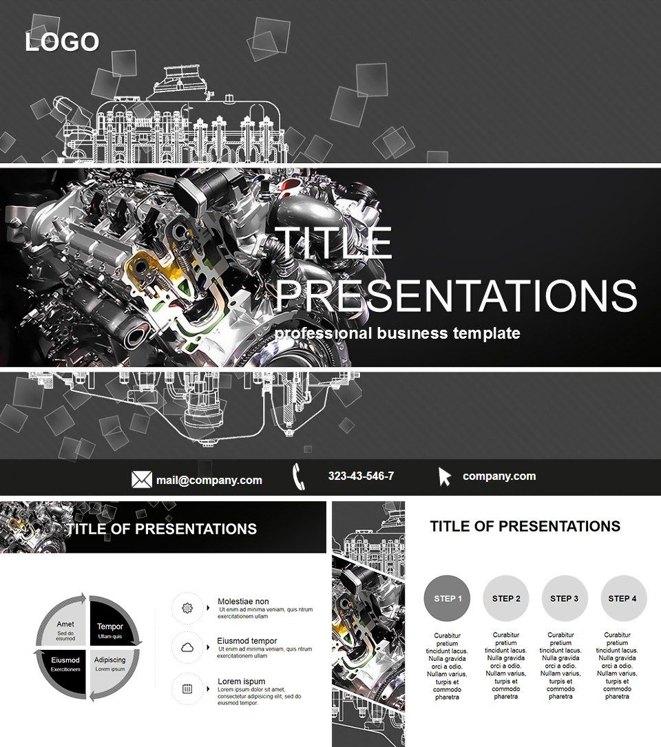 Vehicle Engine PowerPoint Template | Professional Presentation