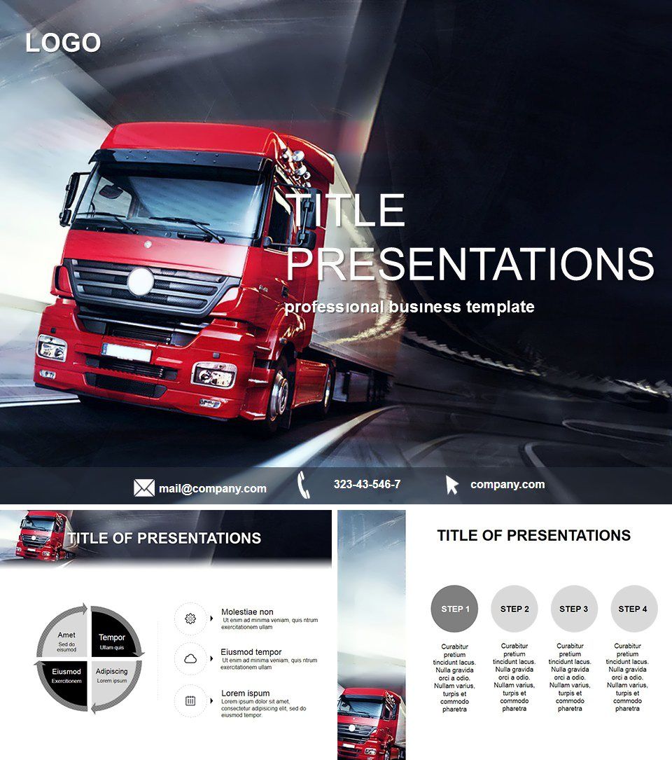 Truck with Goods PowerPoint Templates