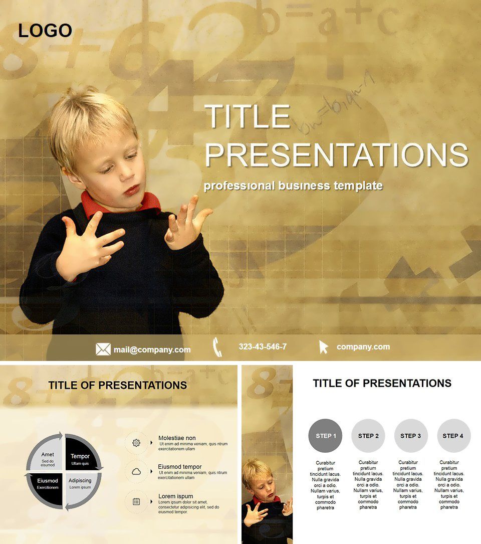 Counting Made Fun: Child Learning to Count PowerPoint Template