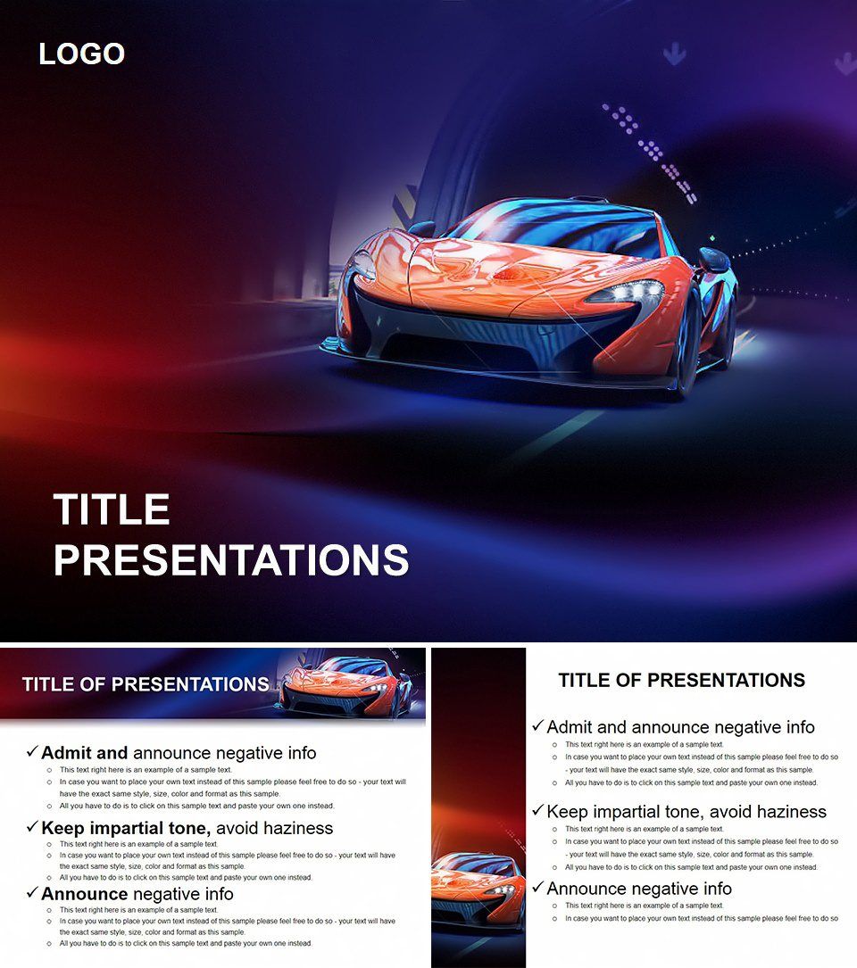 Test Drive Car PowerPoint Template - Luxury Road Slides