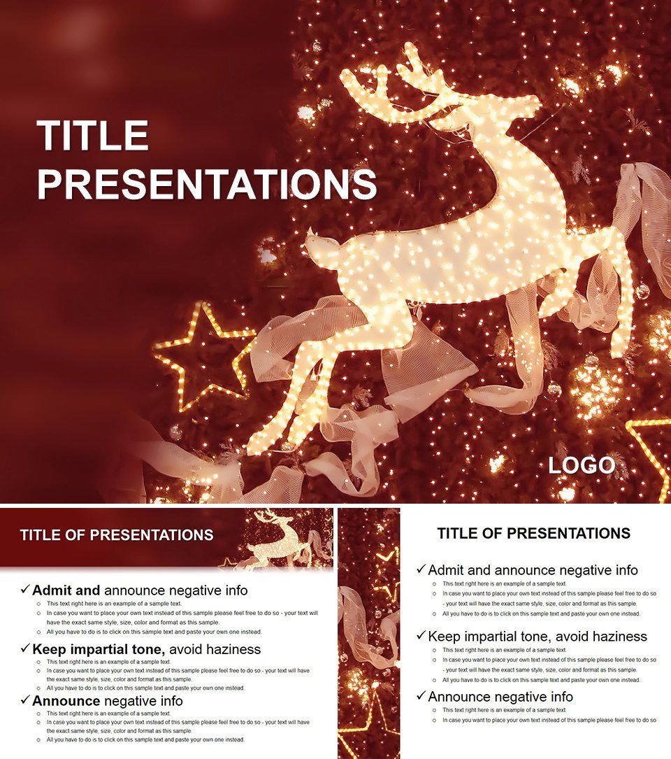 Christmas reindeer PowerPoint Templates for Presentation