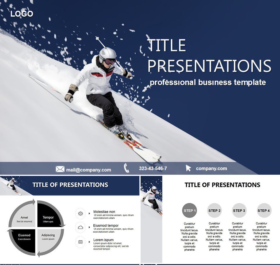 Skier Ski Resort PowerPoint Templates Skier Ski Resort PowerPoint Templates