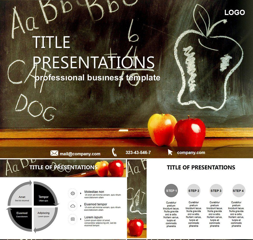 Education: School Board Apple PowerPoint Template