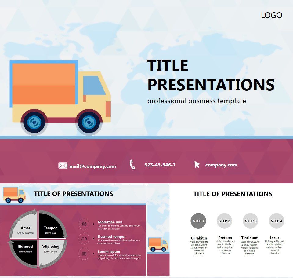 Dynamic Cargo Delivery PowerPoint Template - Download Presentation