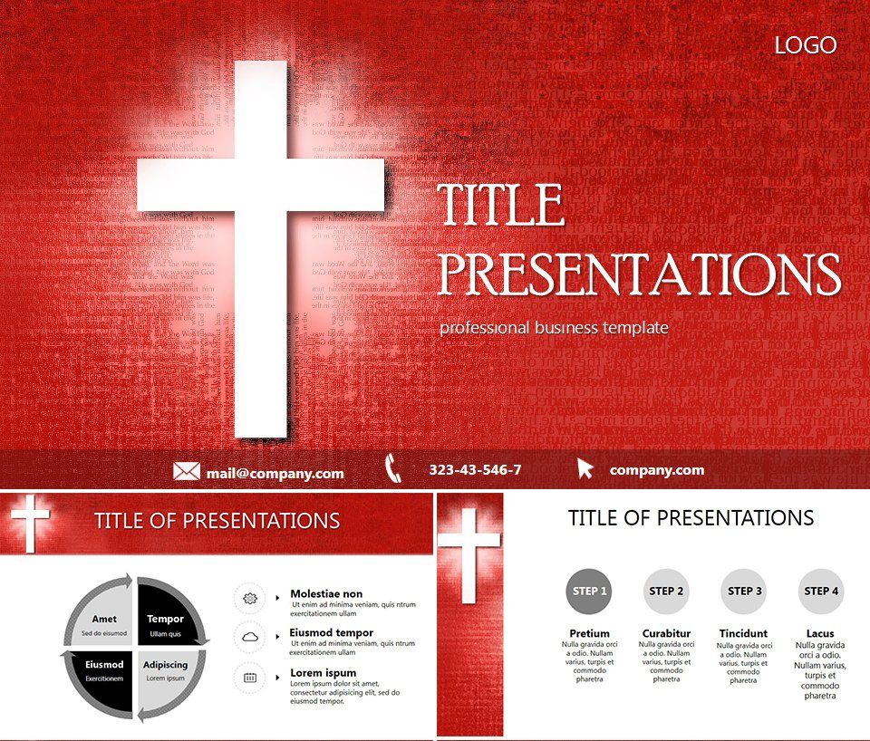 Cross on Red Background PowerPoint templates