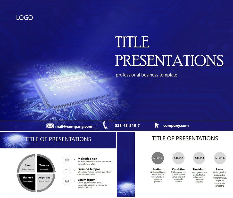 CPU chip PowerPoint template