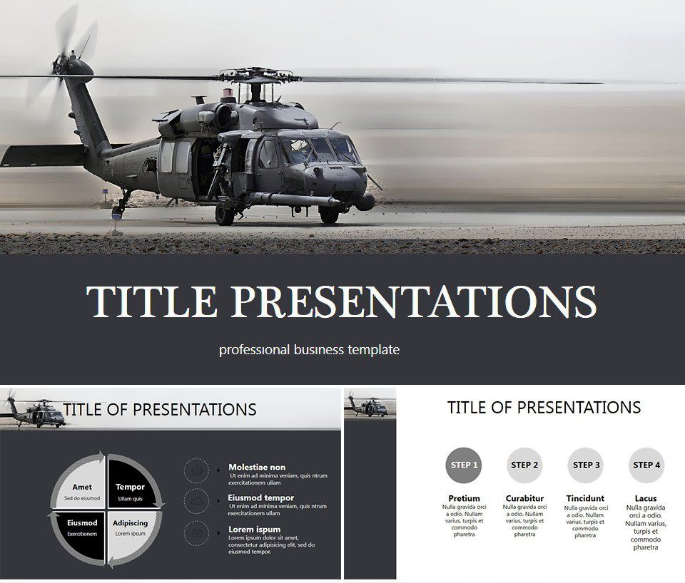 Military Helicopter PowerPoint templates for Presentation