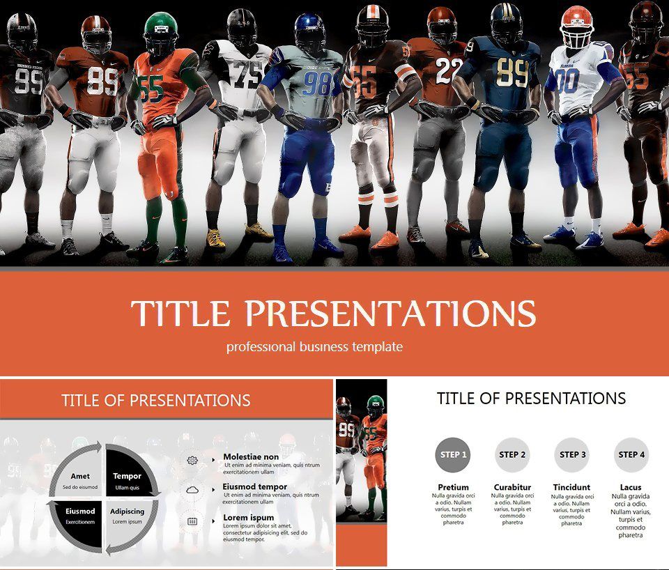 American football players PowerPoint template
