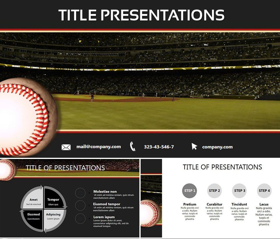 Game field Baseball PowerPoint templates